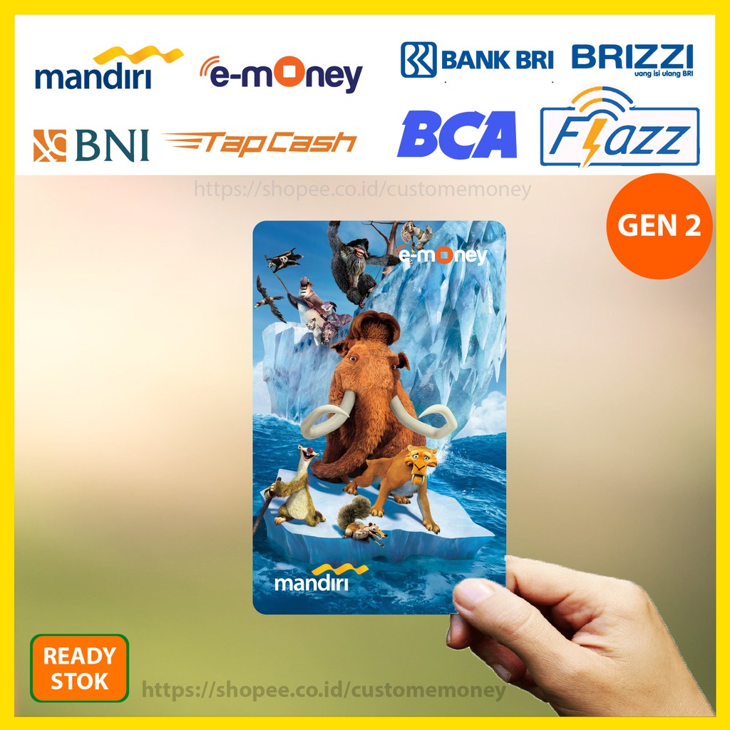 Jual Emoney Kartun Ice Age Anime 29 Etoll E-Money Mandiri Flazz GEN 2 ...