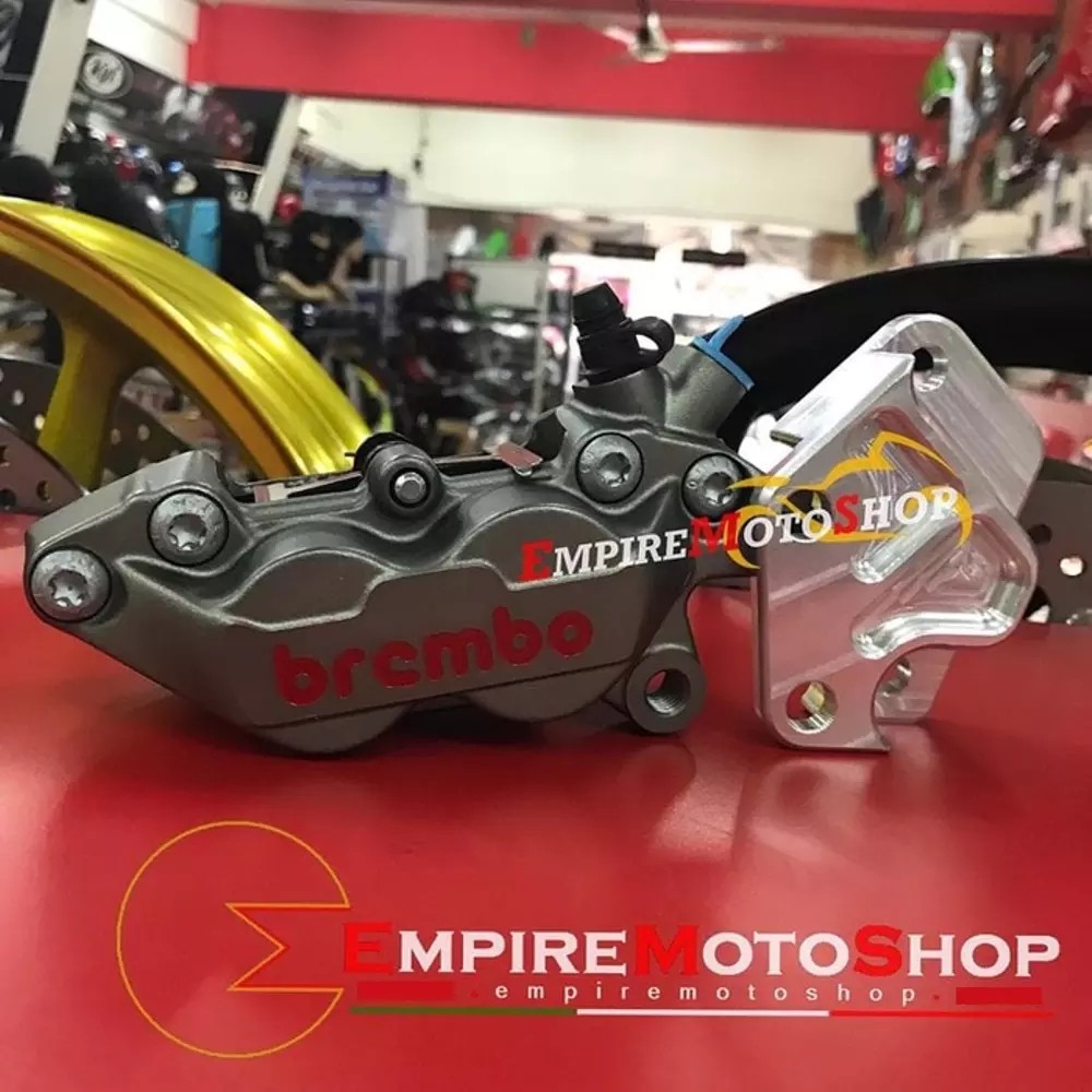Jual Kaliper Brembo Aerox 1 Pin 4 Piston Grey | Shopee Indonesia