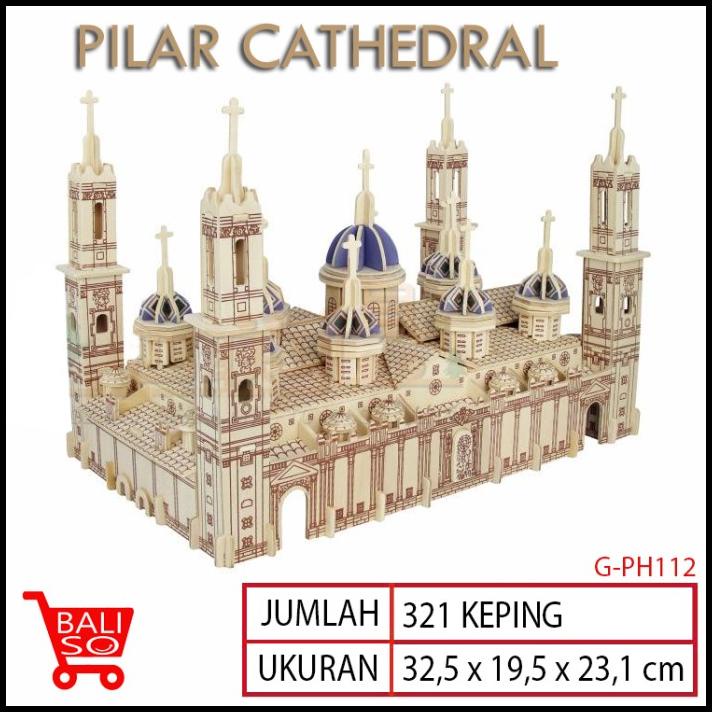 Jual Baliso Puzzle 3D Kayu Diy Edukasi Bangunan Gereja Cathedral Gph112 ...
