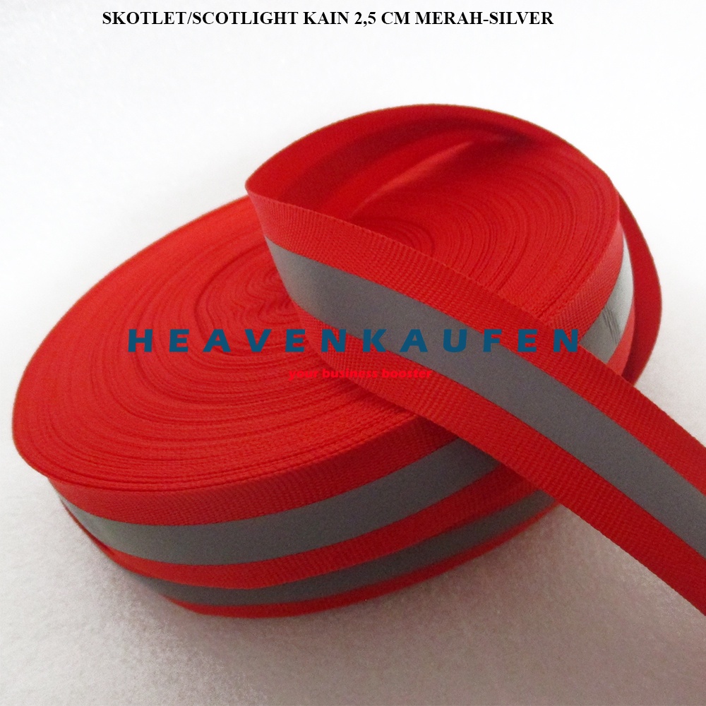 Jual Pita Skotlet Reflektif Scotlight Scotlite Lebar 2,5 cm Warna Merah ...