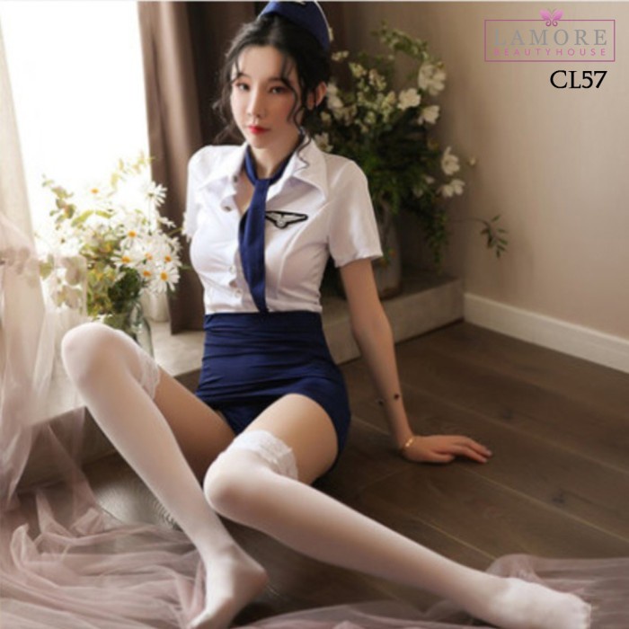 Jual Kostum Lingerie Baju Pramugari Sexy Flight Attendant Cl57 Shopee
