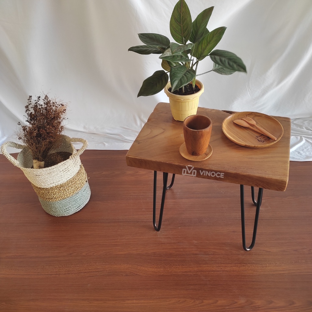 Jual Meja Kecil Kayu Jati Kaki Besi | Meja Kayu Jati Antik Kaki Besi ...