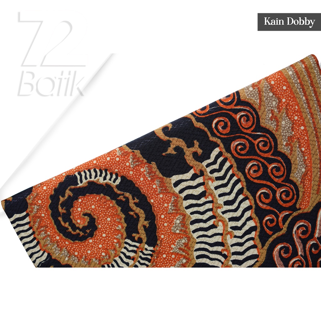 Jual KAIN BATIK PREMIUM Bahan Dobby Motif Tentaken Warna Orange 721732 ...