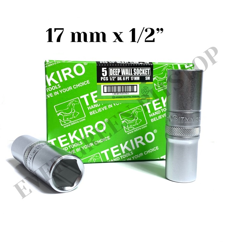 Jual MATA KUNCI SOK 17 mm PANJANG TEKIRO SHOCK 17 mm LONG 6 PT Deep Wall Socket Long 17mm 6PT 1/ ...