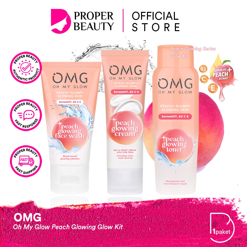 Jual OMG Oh My Glow Peach Glowing Glow Kit Indonesia / Paket Lengkap ...