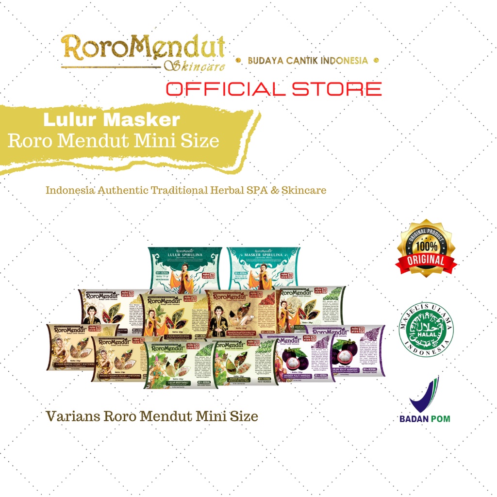 Jual LULUR DAN MASKER 20 GR KEMASAN MINI SIZE RORO MENDUT | Shopee ...