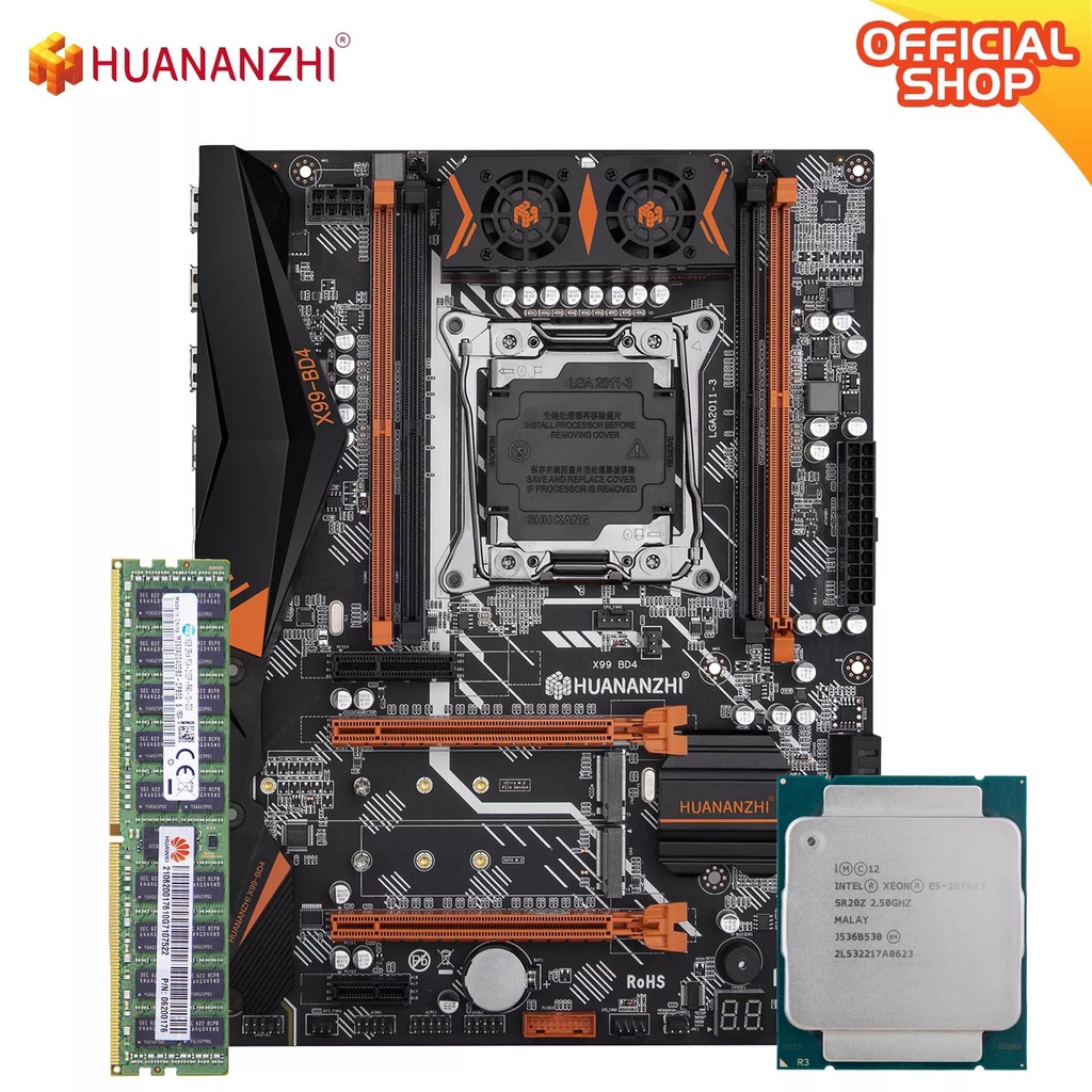 Jual PREORDER HUANANZHI X99 BD4 X99 Motherboard with Intel XEON E5 2678 v3 with 1*16G DDR4 RECC ...