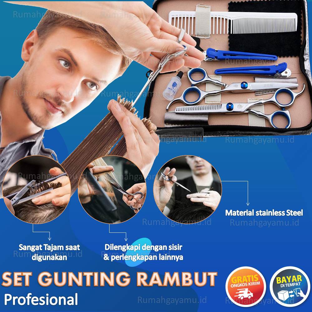 Jual Set Alat Gunting Cukur Pangkas Rambut Salon Profesional Mr Tiger ...