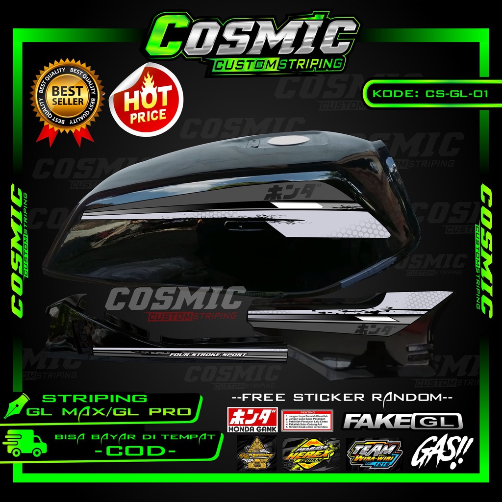 Jual Variasi sticker GL PRO stiker striping motor lis honda GL MAX CS ...