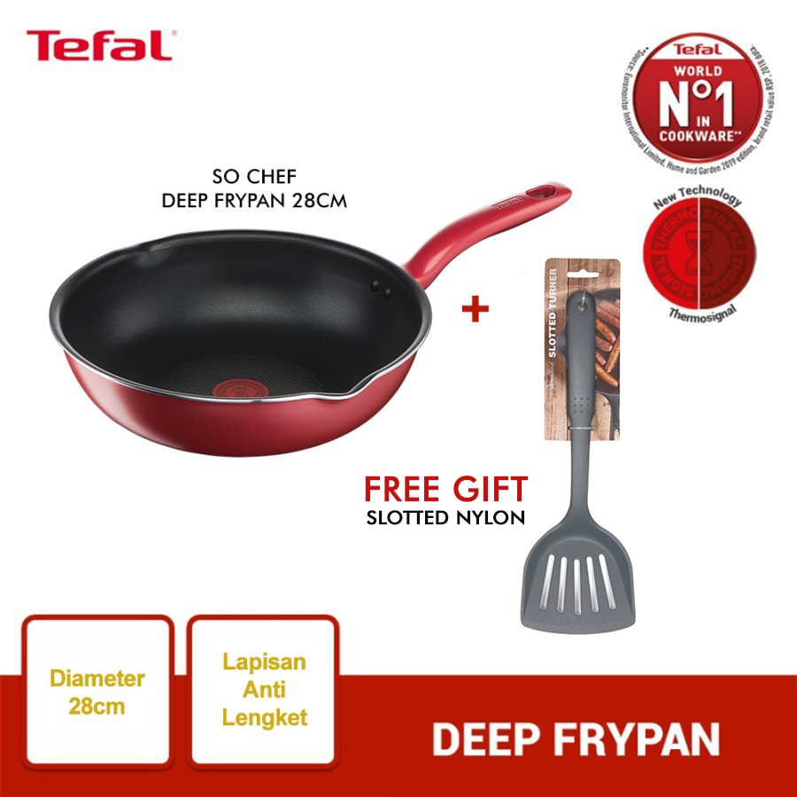 Jual Tefal So Chef Deep Frypan 28cm / Wajan Induksi | Shopee Indonesia
