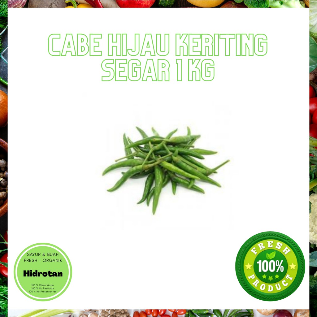 Jual Cabe / Cabai Hijau Keriting 1 kg Sayuran Segar Murah | Paket ...