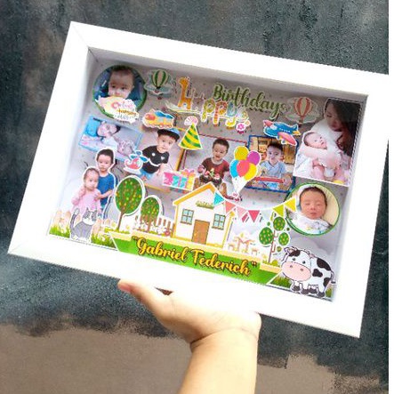 Jual Kado Unik Baby Boy Foto 3D scrapframe size 30x21 cm [3 HARI JADI ...