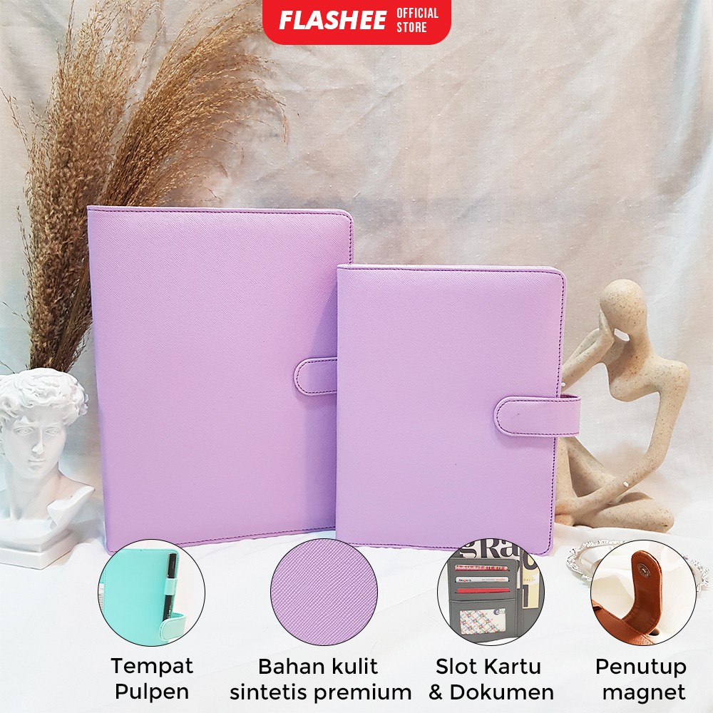 Jual Flashee Binder A5 B5 Polos Ungu Lilac 20 Ring 26 Ring Agenda ...