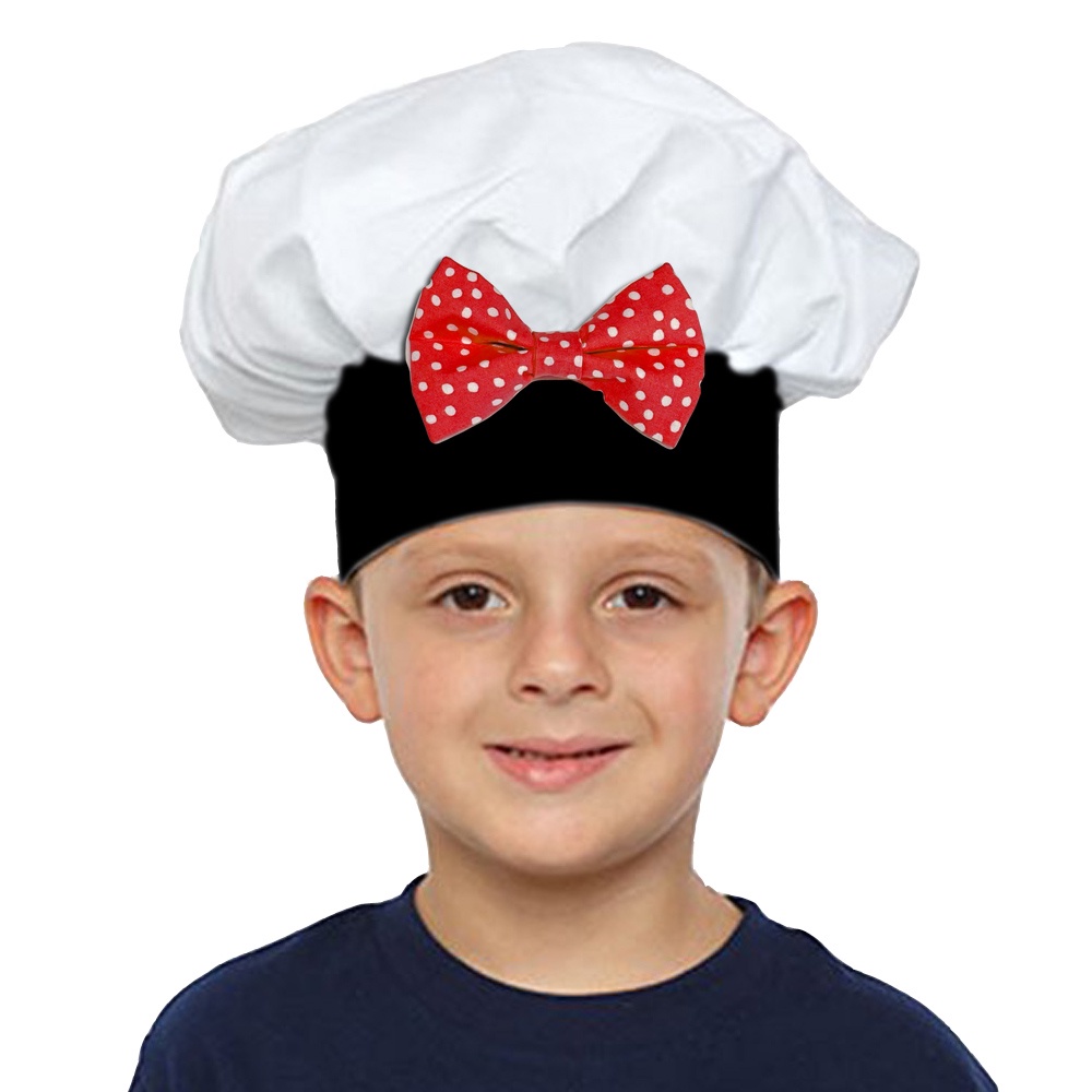 Jual Topi Koki Chef Hat Traditional Motif Polkadot Mickey and Minnie ...
