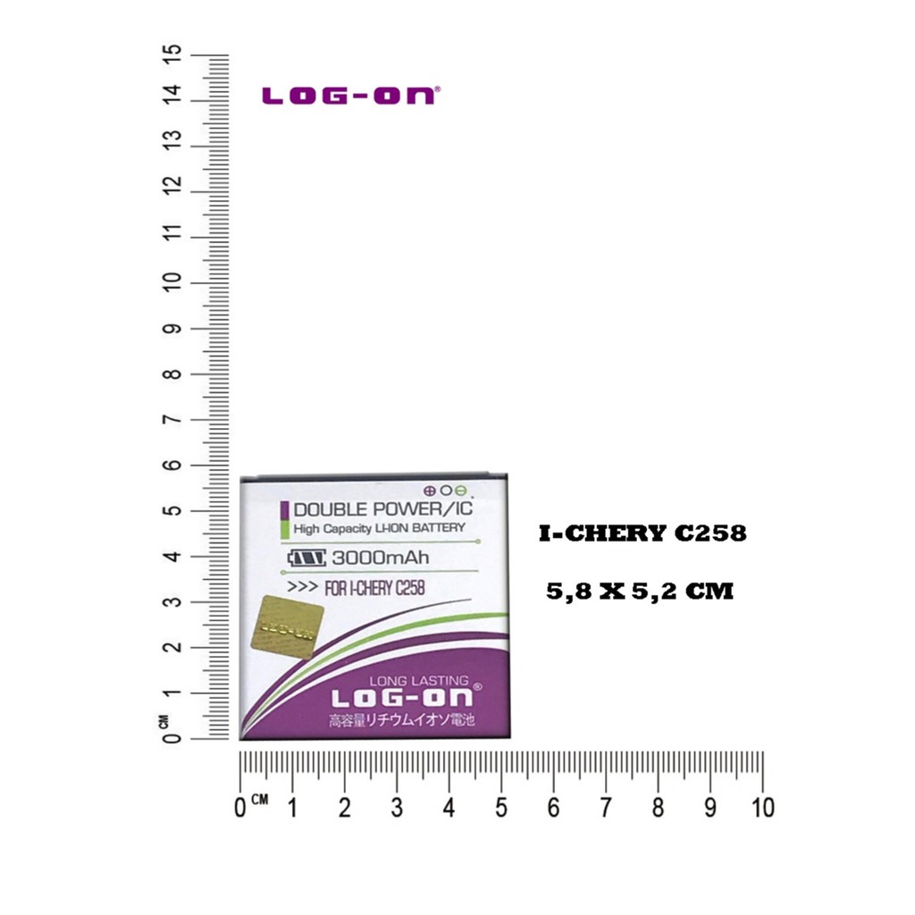 Jual BATERAI DOUBLE POWER LOG ON I-CHERRY C258 ( 3000 MAH ) | Shopee Indonesia