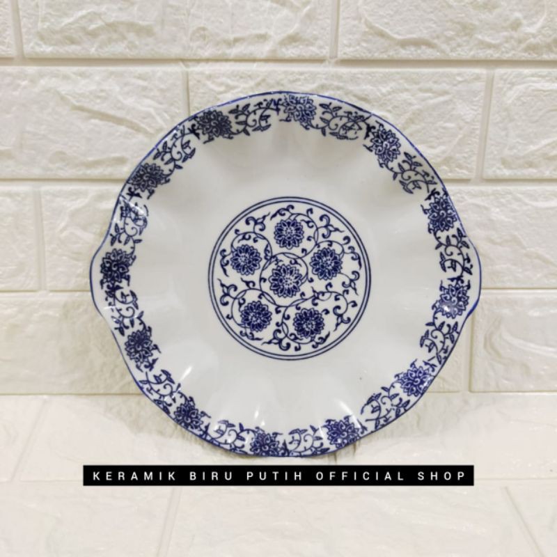 Jual Piring saji keramik biru putih/ Piring keramik putih biru | Shopee ...