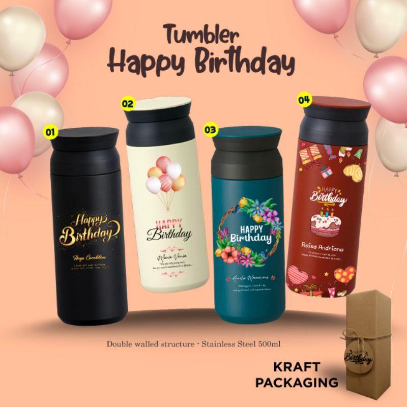Jual Tumbler custom tema ultah ulang tahun / kado ultah / birthday's ...