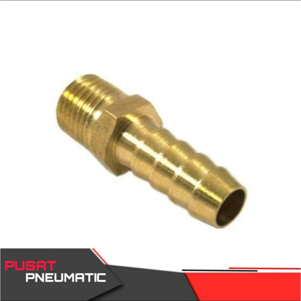 Jual Hose nepel / nepel selang Kuningan Drat Male 1/4" x Hose 1/8 ...