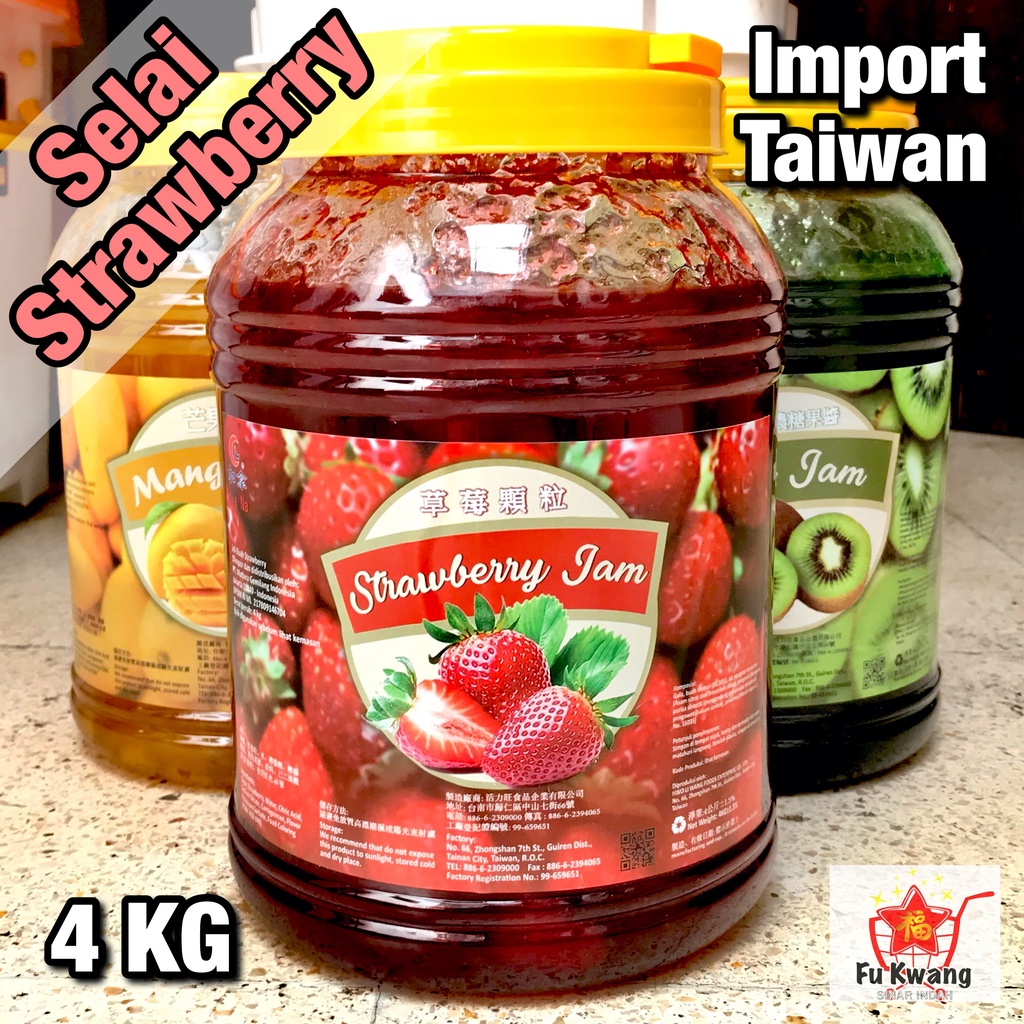 Jual Selai Buah Strawberry Fruit Jam import Taiwan 4 kg | Shopee Indonesia
