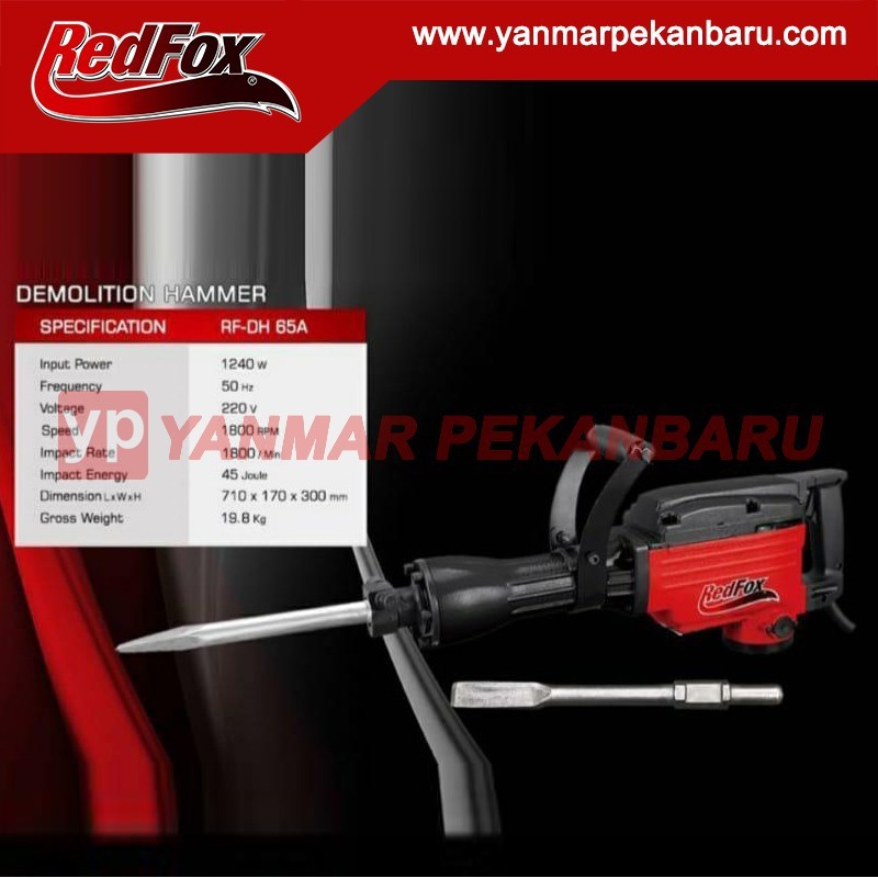 Jual MESIN BOBOK / PENGHANCUR ASPAL / BETON / JACK HAMMER / DEMOLITION HAMMER RF-DH 65 A REDFOX ...