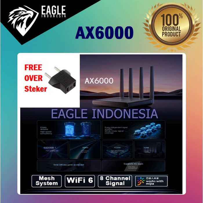 Jual RED-MI AX6000 Mesh Router WiFi 6 AX Gigabit Dual Band | Shopee Indonesia