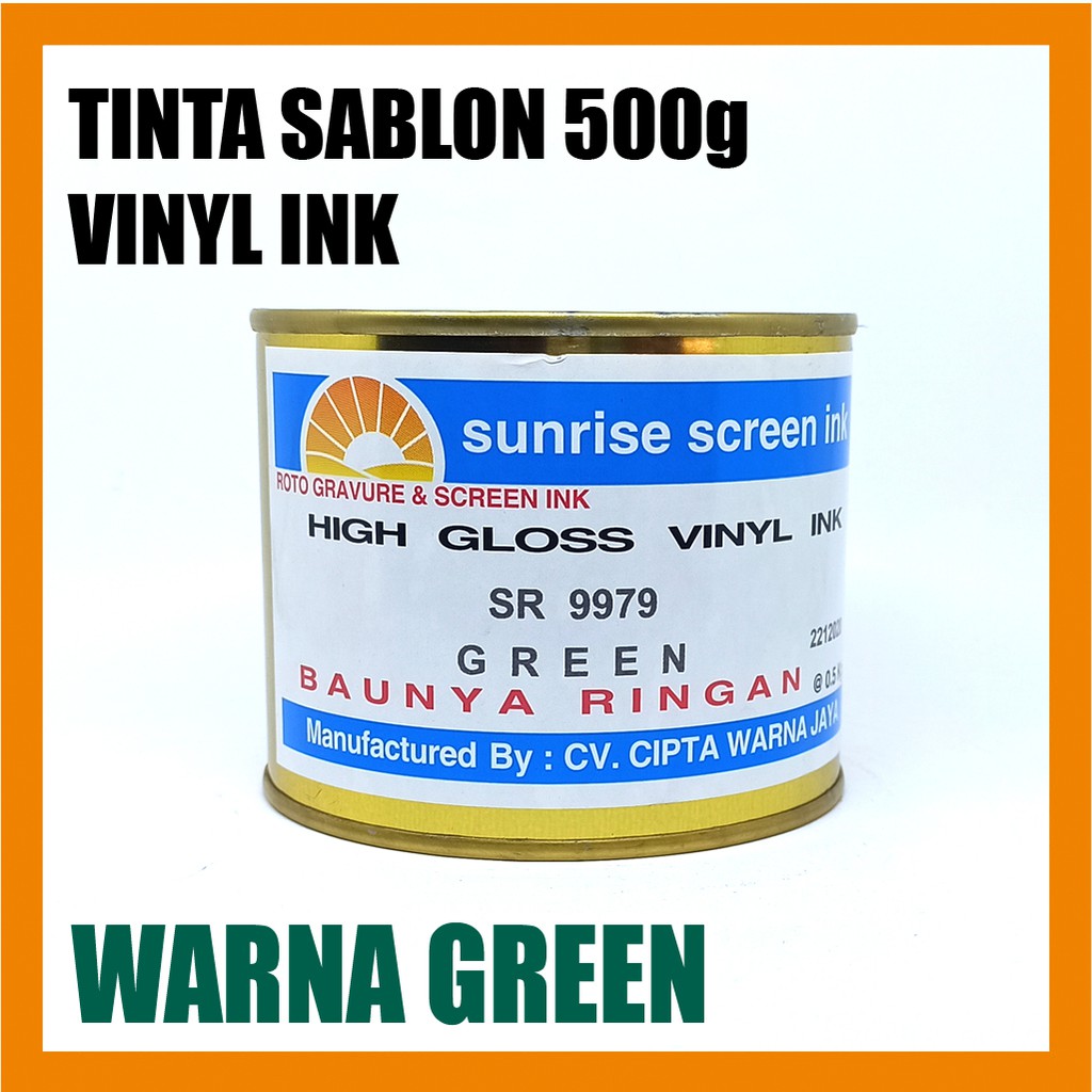 Jual Tinta / Cat Sablon Vinyl Ink 9979 GREEN 500g | Shopee Indonesia