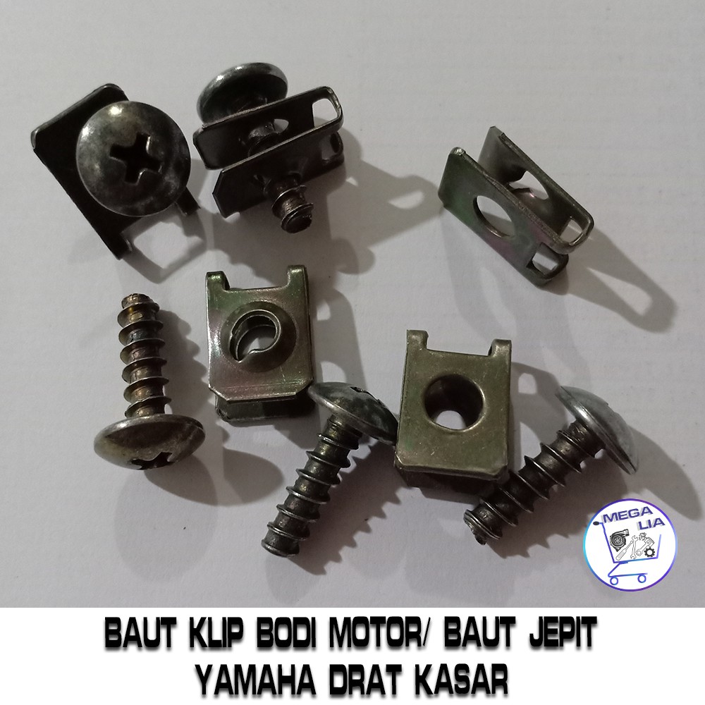 Jual Baut Klip Bodi Motor 10 pcs - Baut Jepit Yamaha Drat Kasar - Baut ...