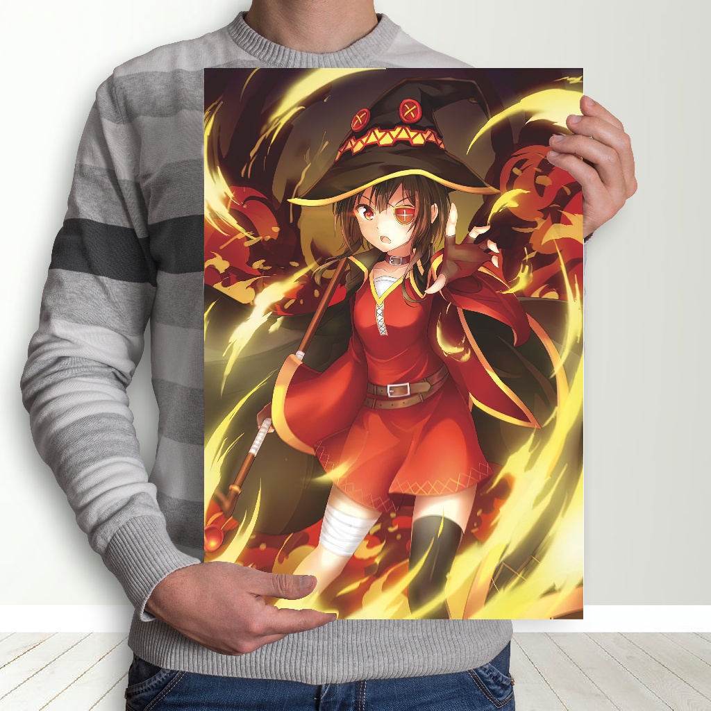 Jual Poster Anime Konosuba Satou Kazuma Megumin Aqua Darkness - Size A3 ...
