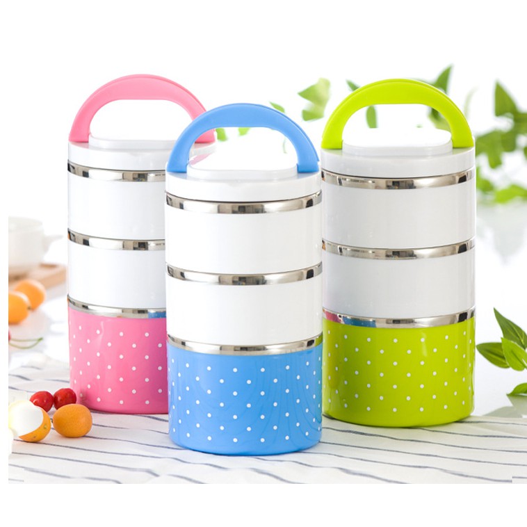 Jual Rantang Makan Lunch Box Stainless 3 tingkat TEDEMEI 6505 Anti ...