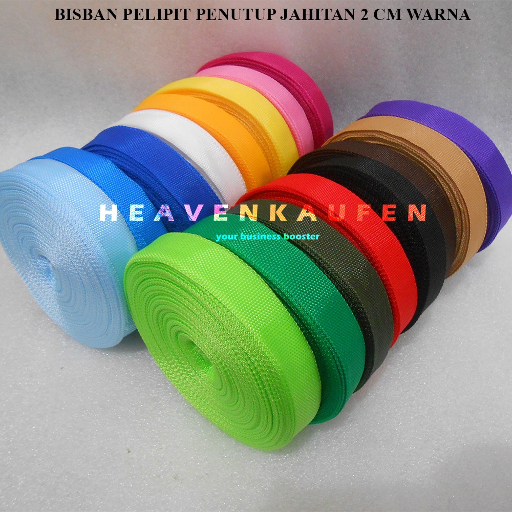 Jual Bisban Pelipit Webbing PCR Lebar 2 cm Penutup Bungkus Tepi Jahitan ...