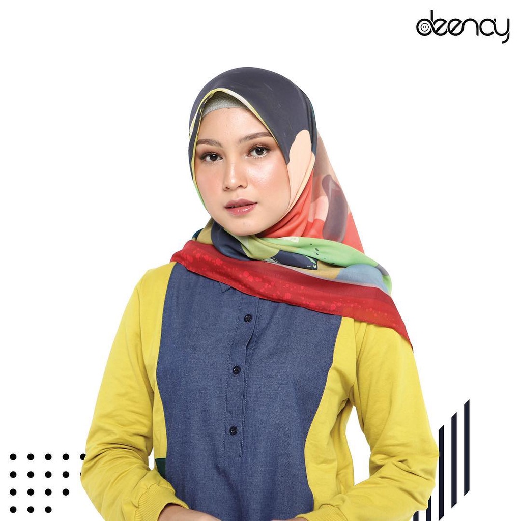 Jual Kerudung Deenay Chiara Ori / Jilbab Segi Empat Voal Motif Hijab ...