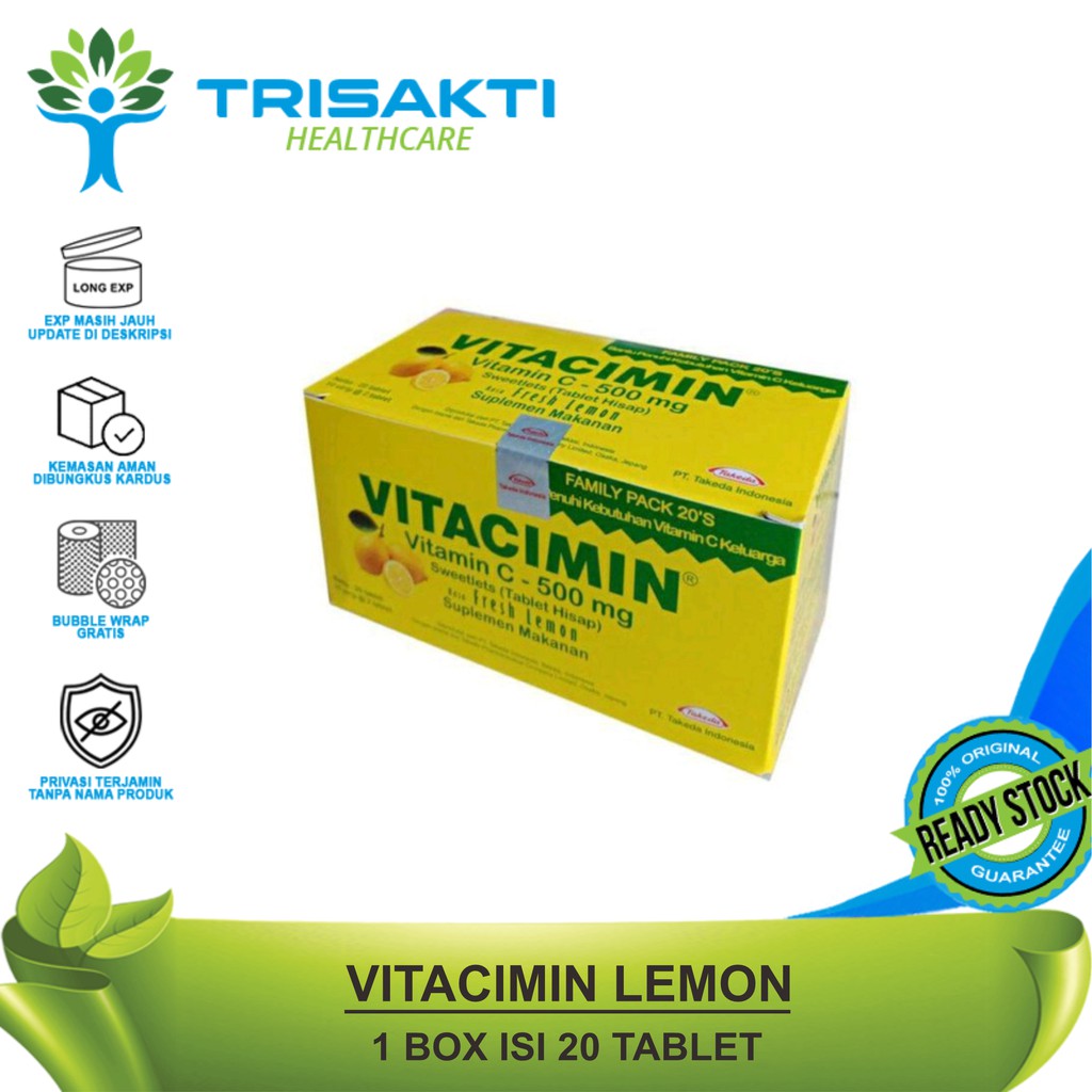 Jual VITACIMIN 500 MG TABLET HISAP VITAMIN C ISI 10 STRIP | Shopee ...