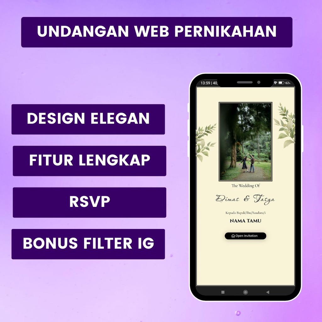 Jual Undangan Digital Website Pernikahan | Tema Foto & Tanpa Foto ...
