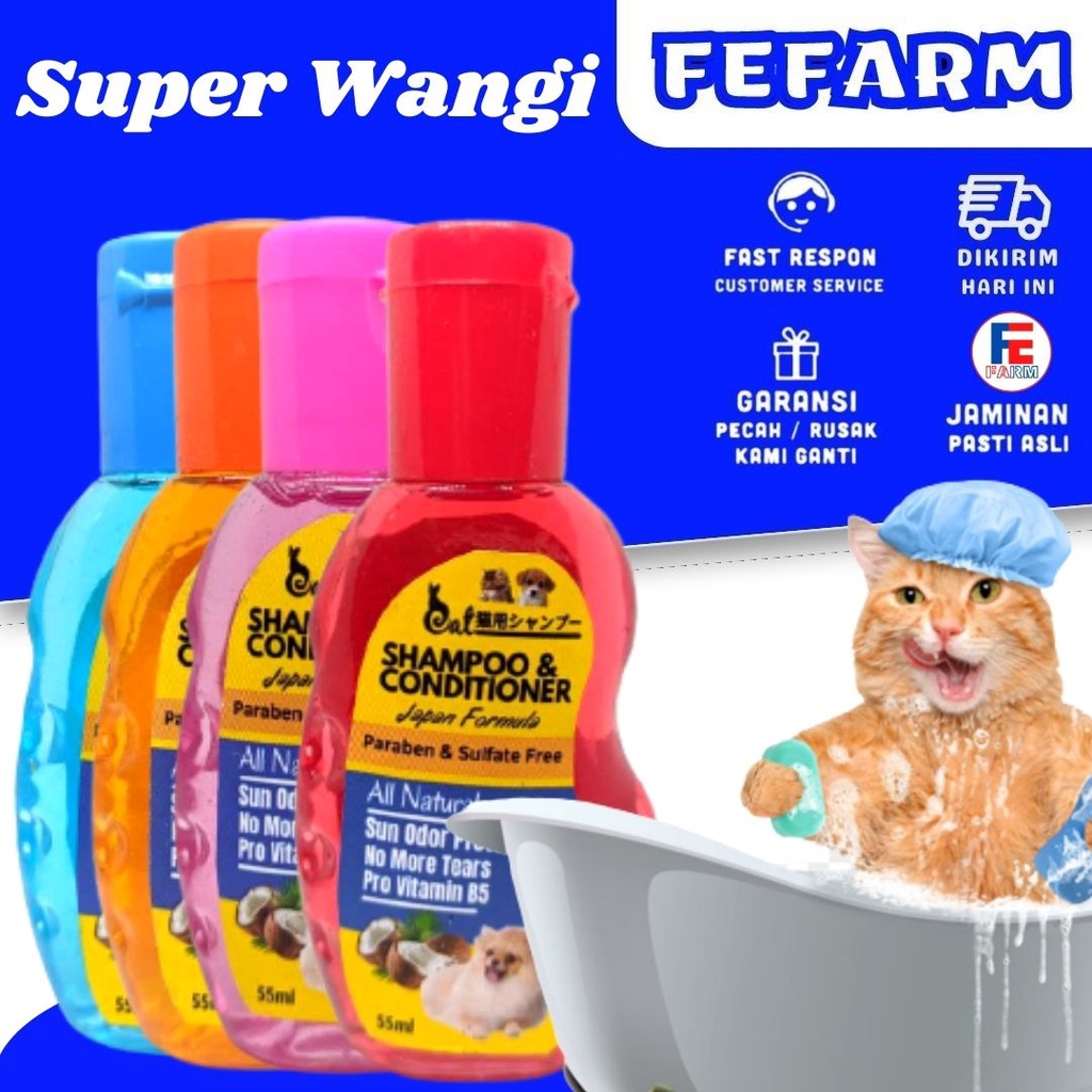 Jual Shampoo Sampoo Sampo Kucing Plus Conditioner FEFARM | Shopee Indonesia