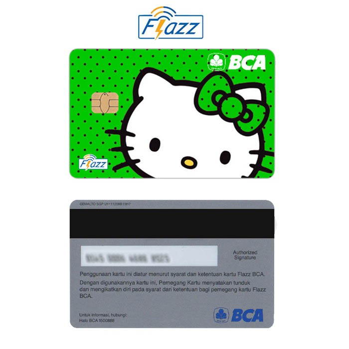 Jual Green Hello Kitty Kartu E-Money Flazz BCA Gen 2 NFC Custom Card ...