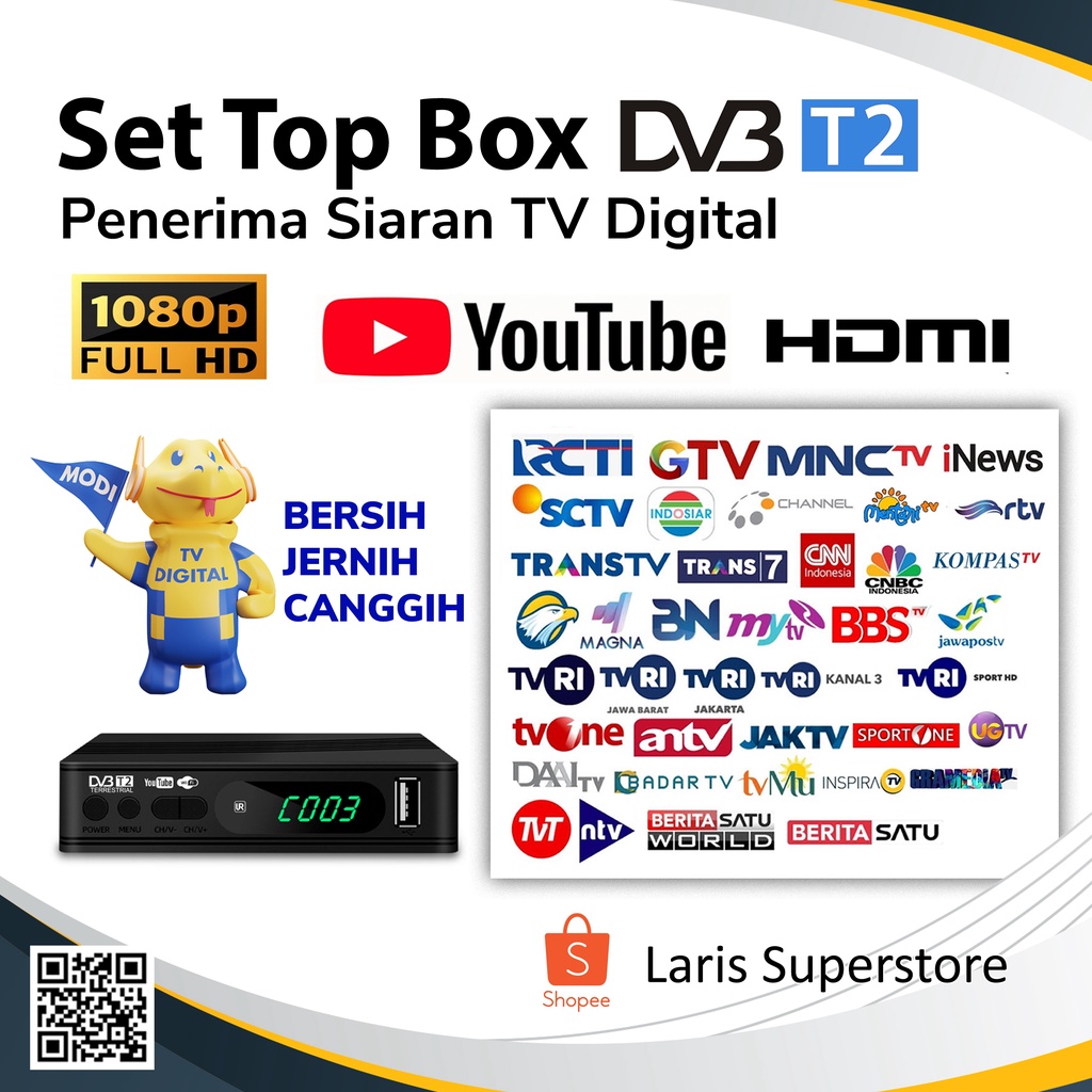Jual Set Top Box STB DVB T2 TV Digital Wifi Youtube | Shopee Indonesia