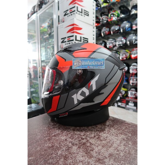 Jual KYT Falcon FR Raid Black Red Matt 2Visor Flat Visor | Shopee Indonesia