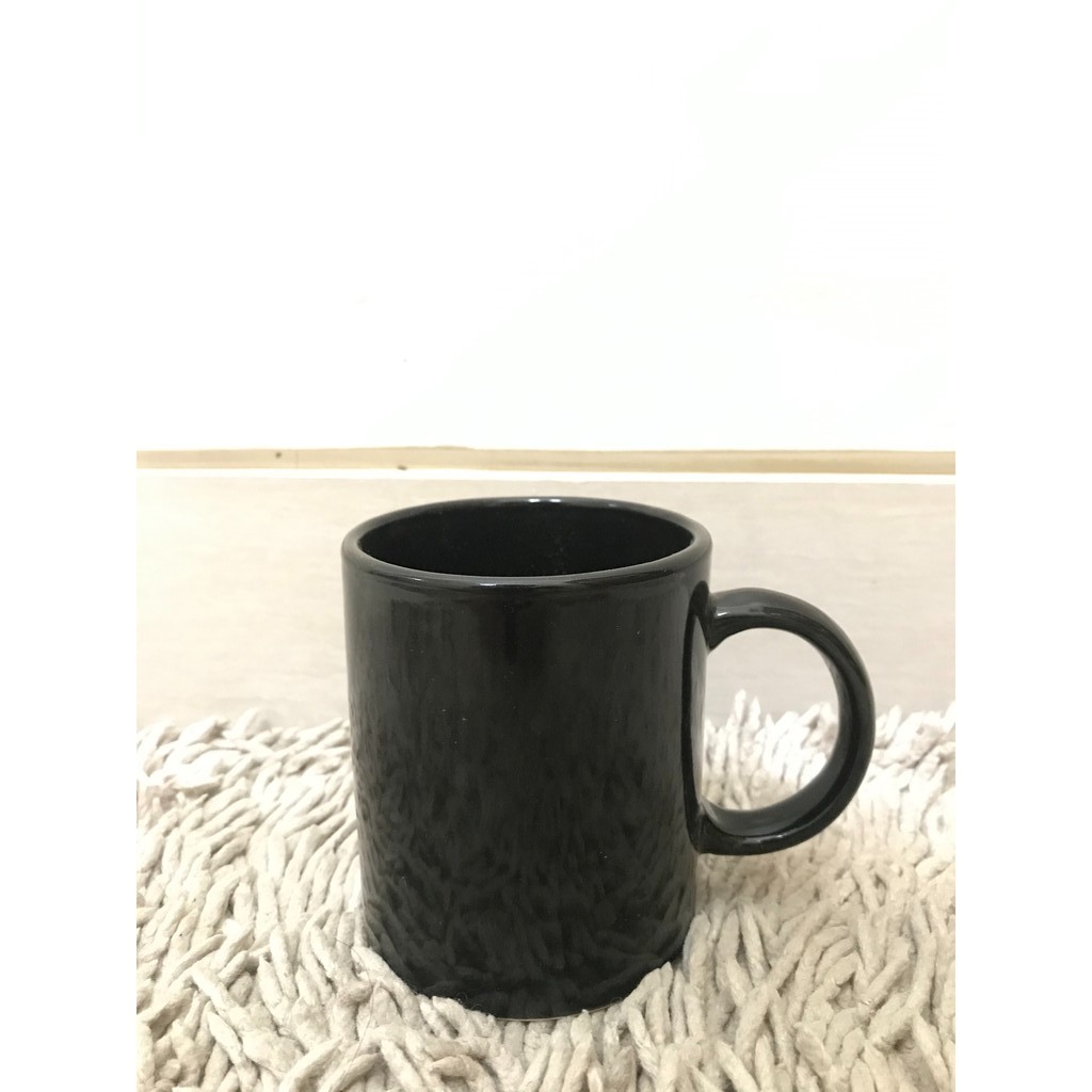 Jual ( 3 PCS) MUG HITAM KERAMIK UNCOATING | PORSELEN MUG KOPI TEH 8 CM ...