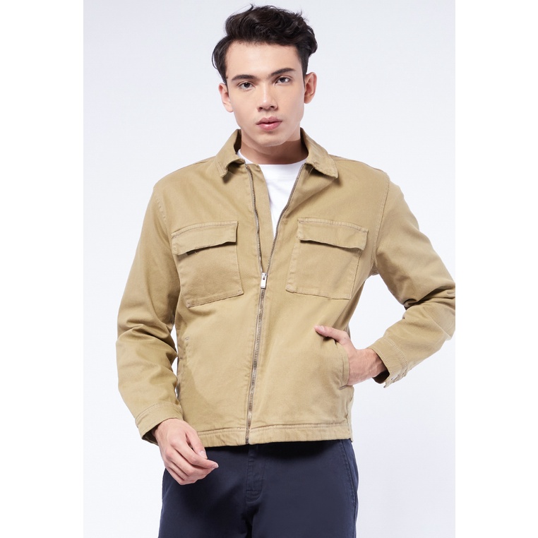 Jual Executive Slim Fit Worker Jacket Khaki | Shopee Indonesia