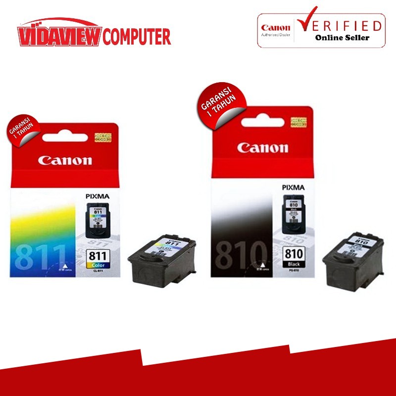 Jual CATRIDGE CANON 810 BLACK & 811 COLOR ORIGINAL UNTUK PRINTER CANON ...
