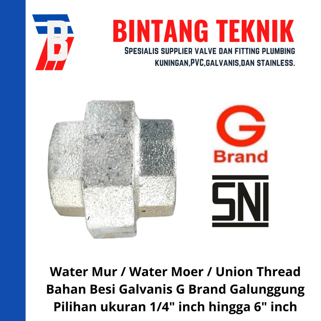Jual Water Mur Drat 2 1/2" inch Besi Galvanis G Brand Galunggung ...