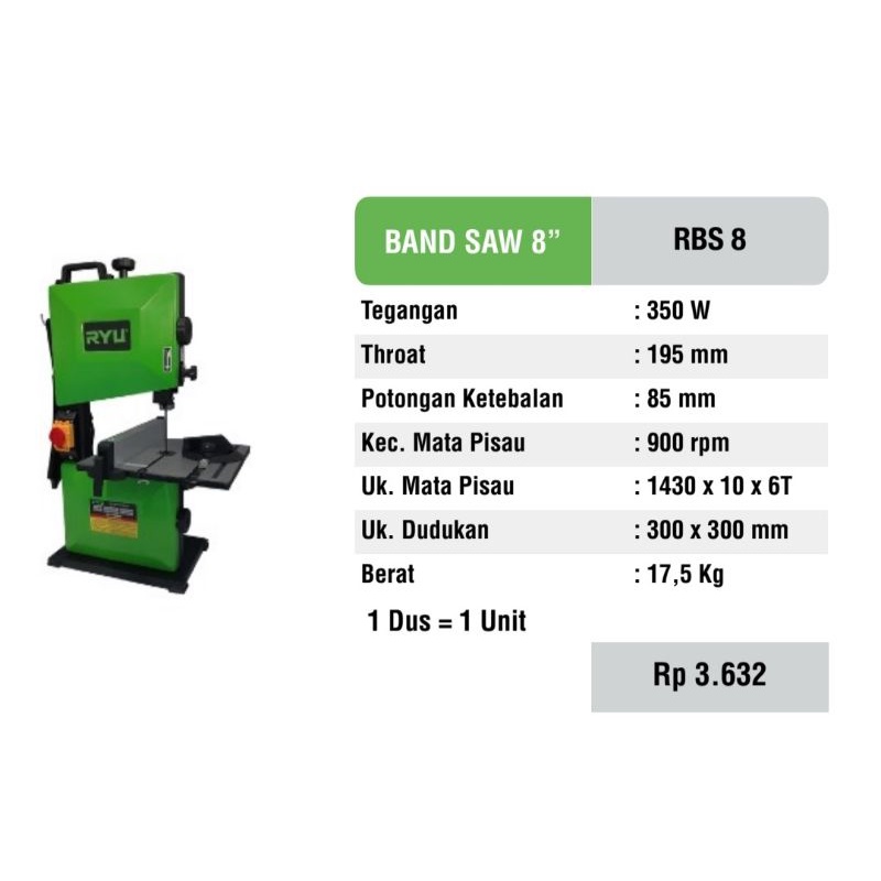 Jual MESIN BAND SAW RYU RBS 8 / MESIN POTONG KAYU | Shopee Indonesia