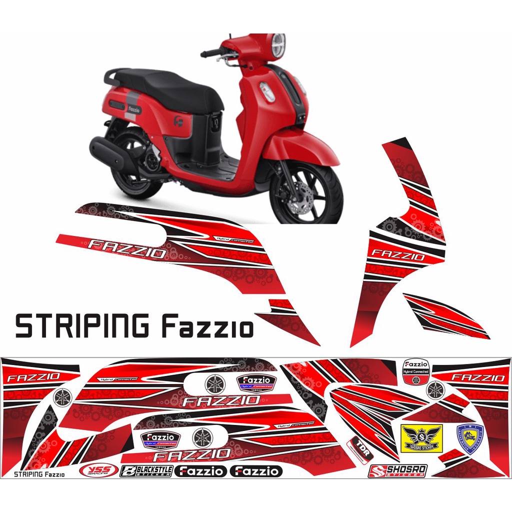 Jual STRIPING YAMAHA FAZZIO / STIKER MOTOR FAZZIO / VARIASI MOTOR NEW FAZZIO 2022 POLET MOTIF ...