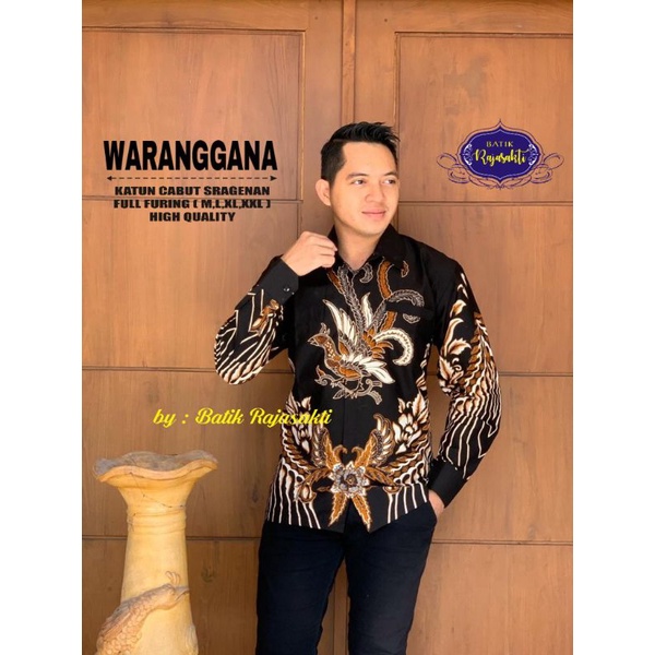 Jual KEMEJA BATIK SOLO DAN TUNIK BATIK PEKSI WARANGGANA WORONGGA HITAM RJS BATIK PRIA DAN WANITA ...