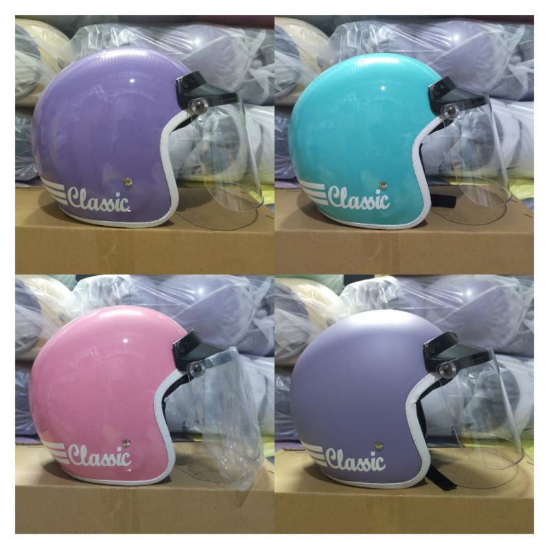 Jual helm bogo wanita terbaru SNI dewasa bogo klasik helm bts | Shopee ...