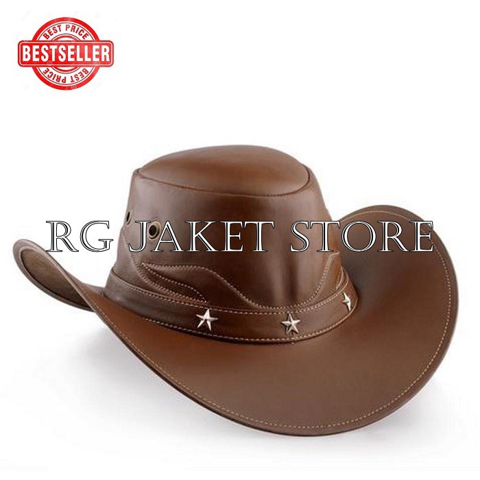 Jual Topi cowboy coboy koboi koboy kulit asli Garut kualitas super ...