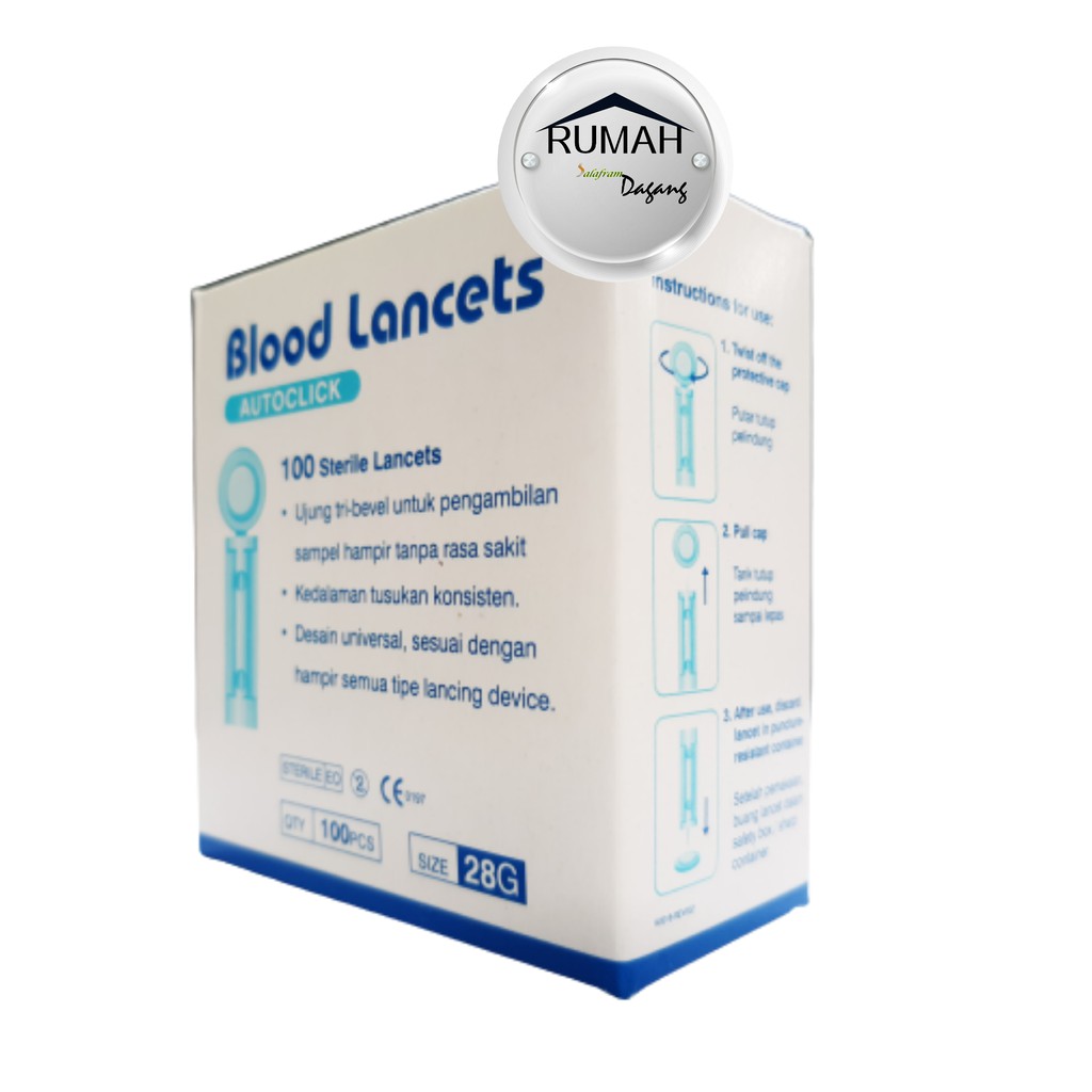 Jual Blood lancets OneMed size 28 G isi 100 pcs | Shopee Indonesia