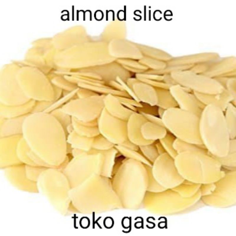 Jual kacang ALMOND SLICE MENTAH REPACK (irisan tipis) | Shopee Indonesia