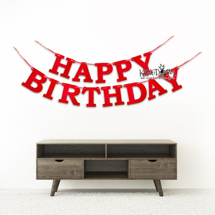 Jual Banner HBD Merah Capital / Bunting Flag HBD Merah / Party Flag HBD | Shopee Indonesia