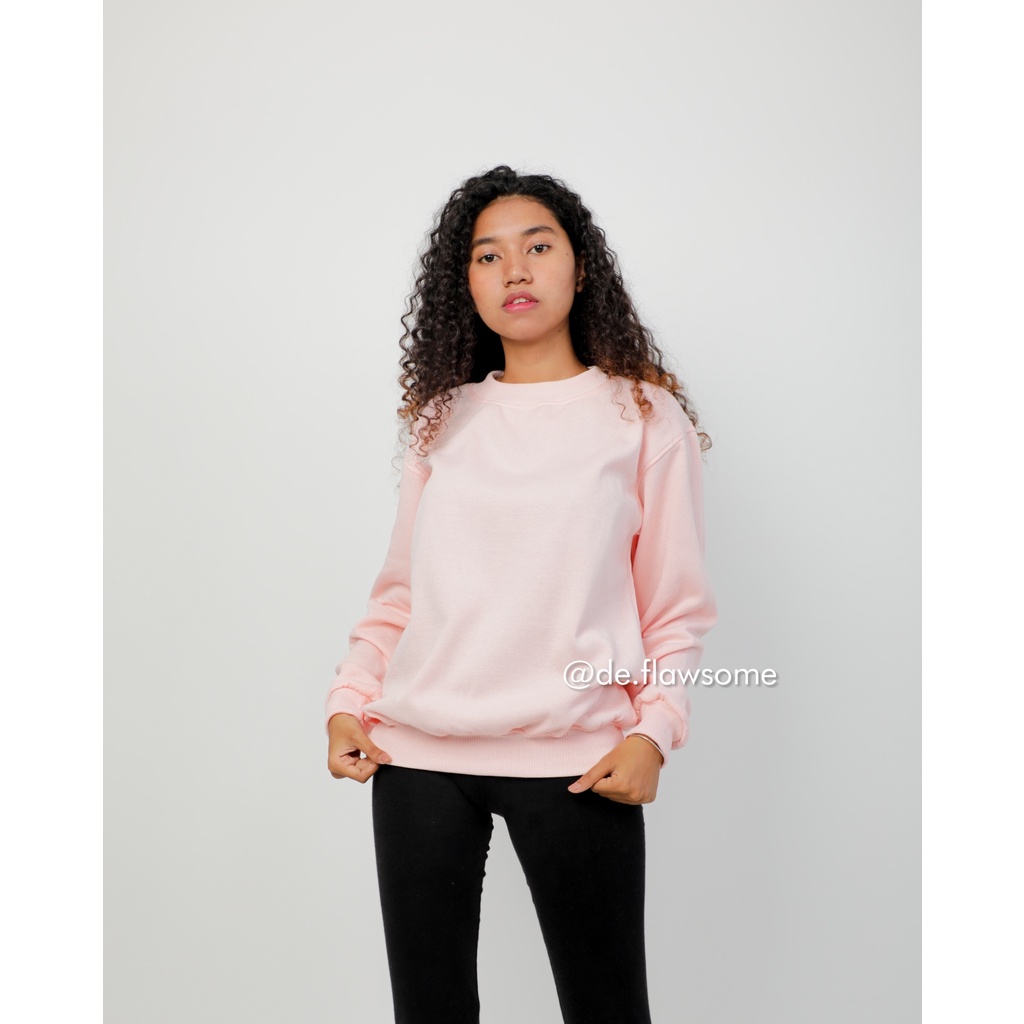 Jual BASIC SWEATER / CREWNECK POLOS UNISEX COTTON FLEECE SIZE S-XXL ...